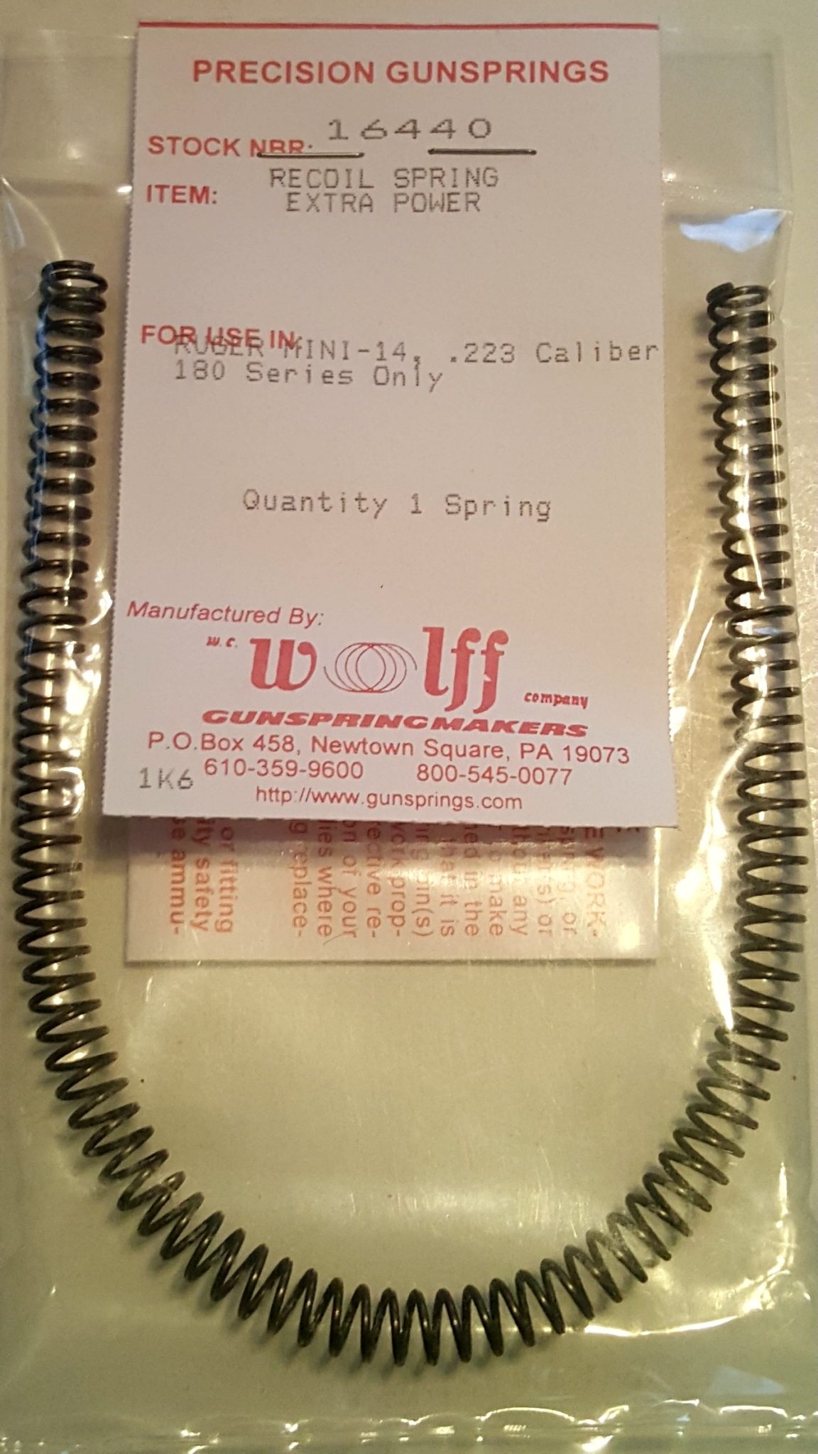 16440 Wolff RUGER RUGER MINI-14 XP RECOIL SPRING 180 Series – Accurate ...