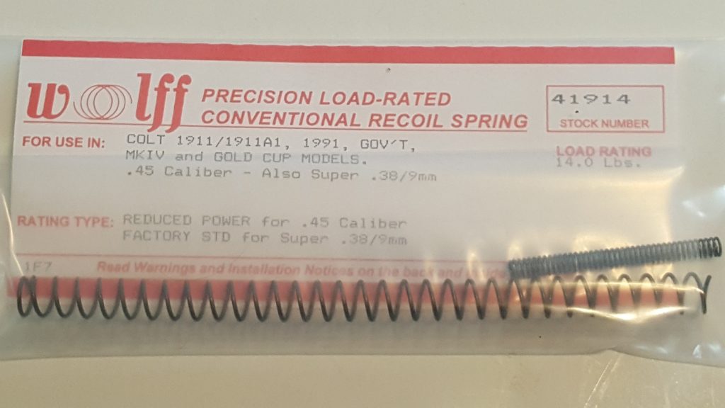 41914 Wolff COLT 1911 14LB RECOIL SPRING (RP) – Accurate Arms & Ammo, Inc.