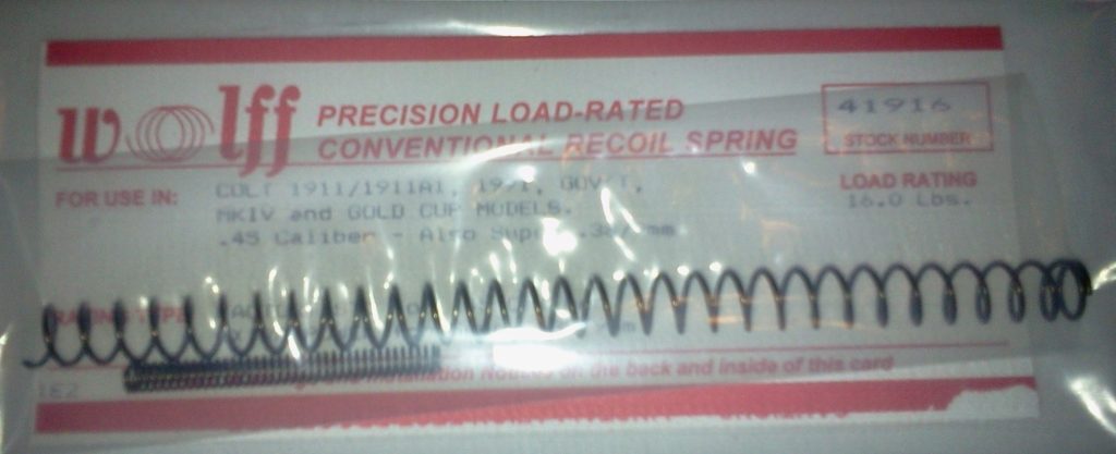 41916 Wolff COLT 1911 16LB RECOIL SPRING Factory Standard – Accurate ...