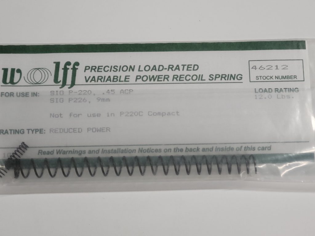 46212 Wolff SIG-SAUER P220 226 VARIABLE RECOIL SPRING 12LB - Accurate ...