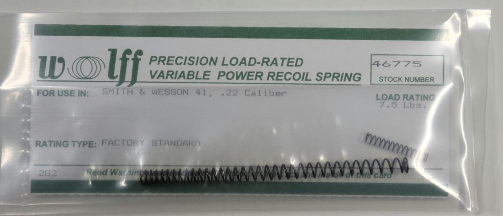 46775 Wolff S&W MODEL 41 Standard VARIABLE RECOIL SPRING 7.5 LB ...