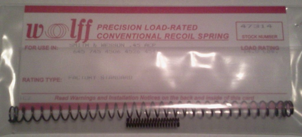 47314 Wolff S&W 645/4506 45acp 14 LB Recoil Spring Factory Std ...