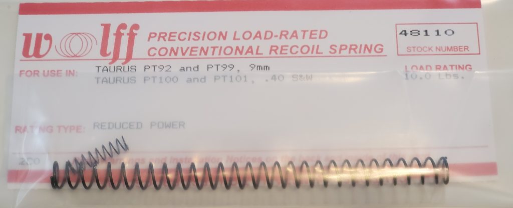 48110 Wolff TAURUS PT92, PT99 PT100 PT 101 10# Recoil Spring – Accurate ...