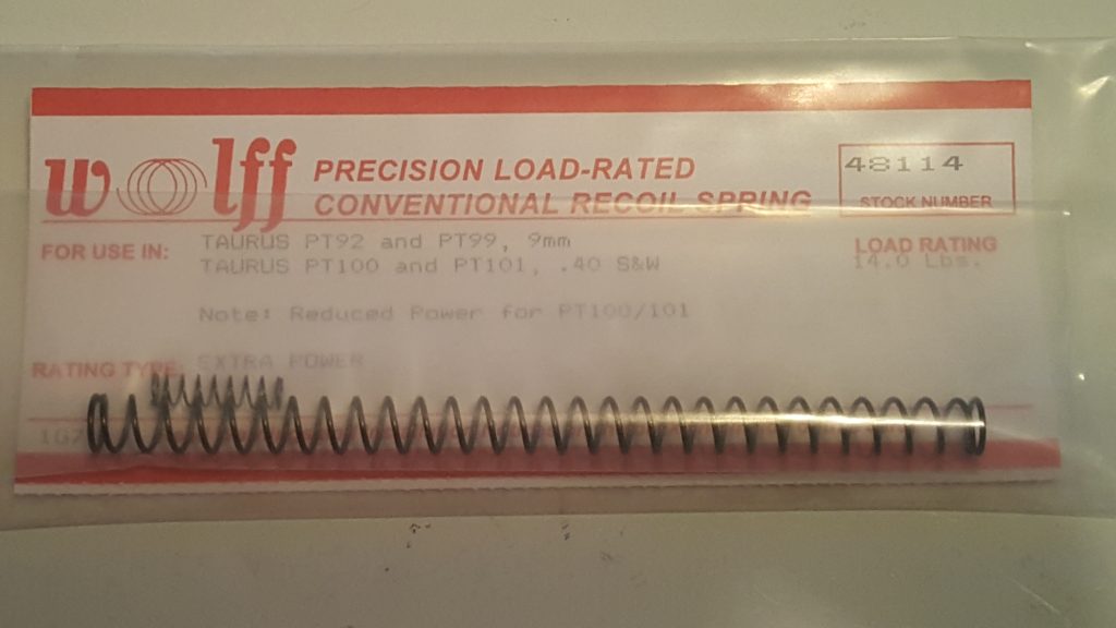 48114 Wolff TAURUS PT92, PT99 PT100 PT101 14# Recoil Spring - Accurate ...