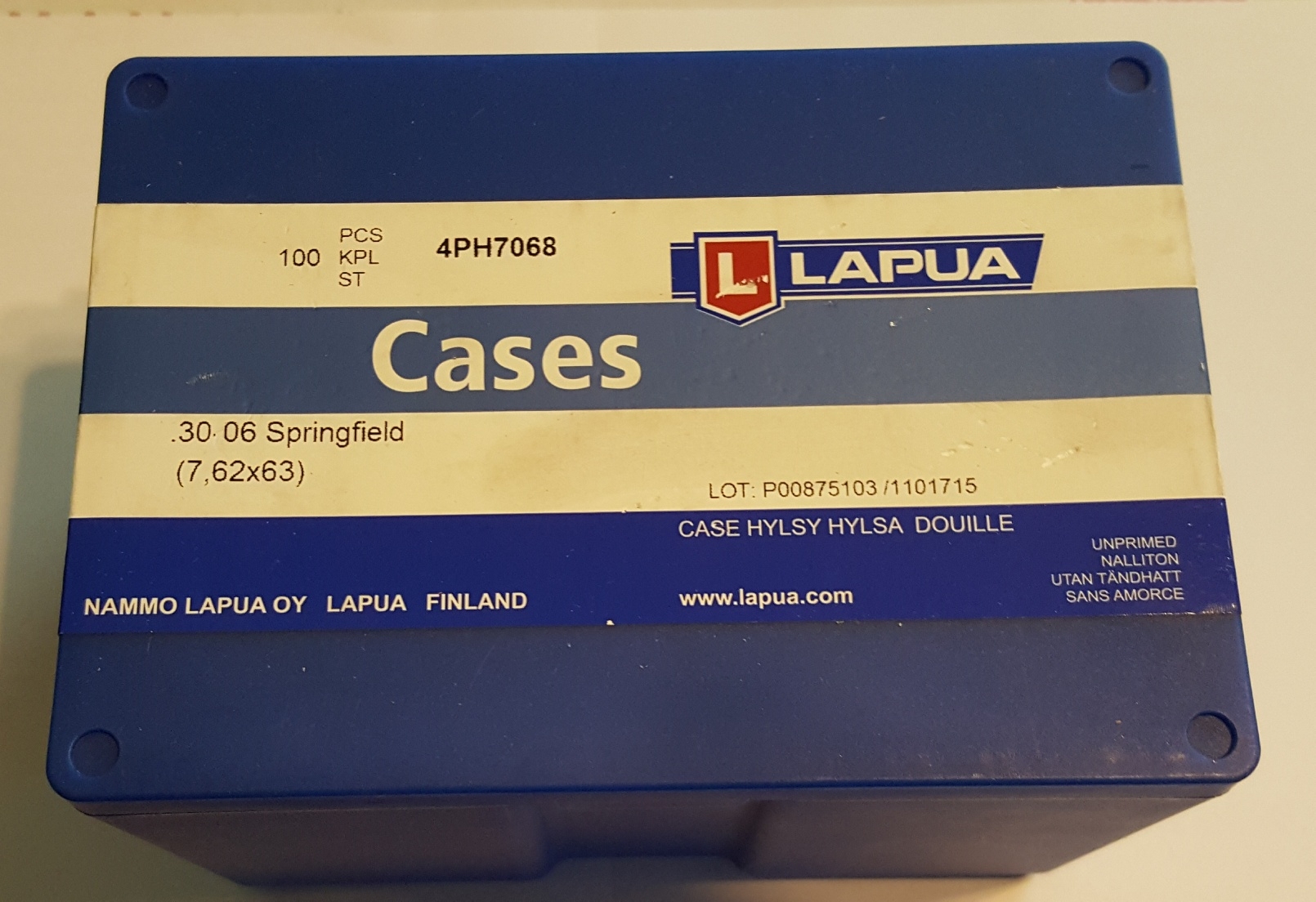 4PH7068 Lapua Brass 30-06 Springfield Box of 100