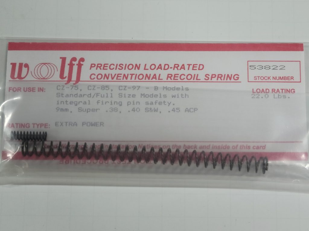 53822 Wolff CZ75/85/97 B Models Extra Power RECOIL SPRING 22LB ...