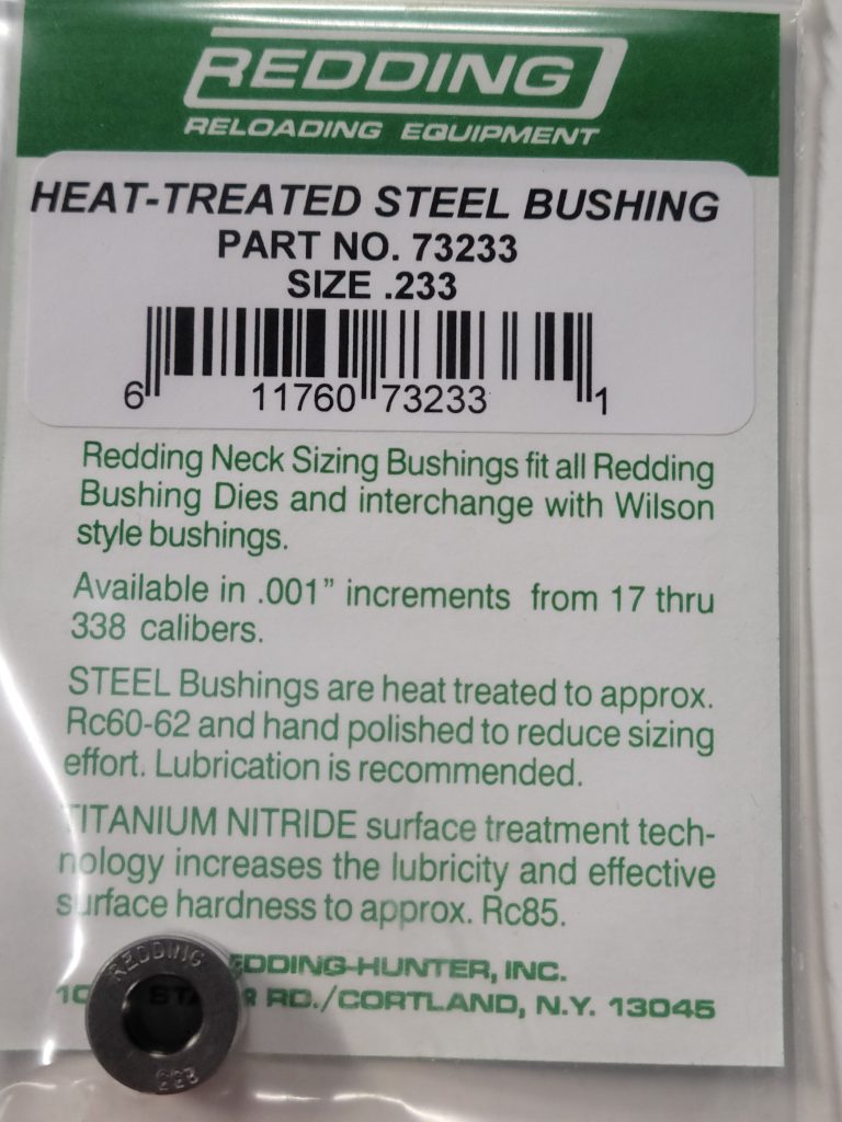 73233 Redding Heat Treated Steel .233 Neck Size Bushing - Accurate Arms ...