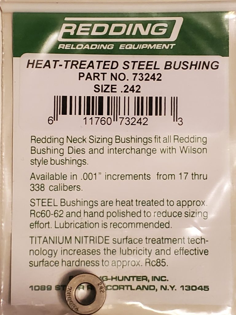 73242 Redding Heat Treated Steel .242 Neck Size Bushing - Accurate Arms ...