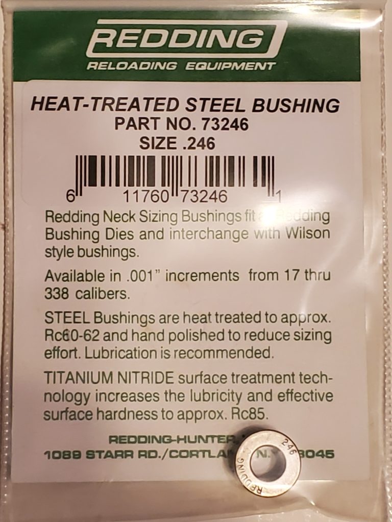 73246 Redding Heat Treated Steel .246 Neck Size Bushing - Accurate Arms ...