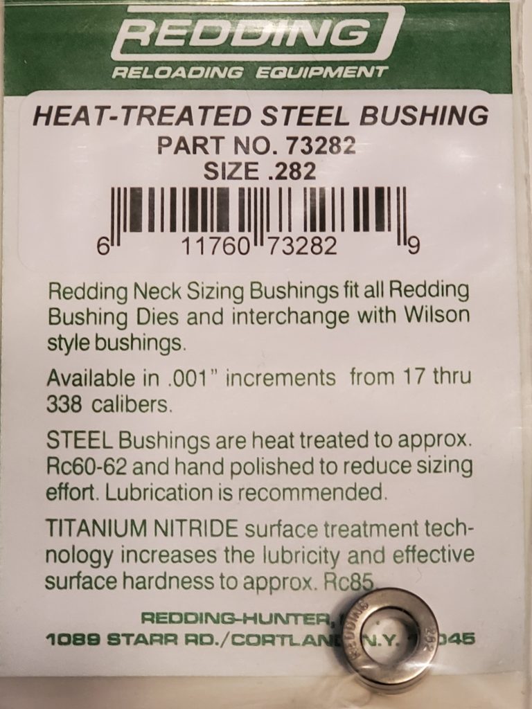 73282 Redding Heat Treated Steel .282 Neck Size Bushing – Accurate Arms ...