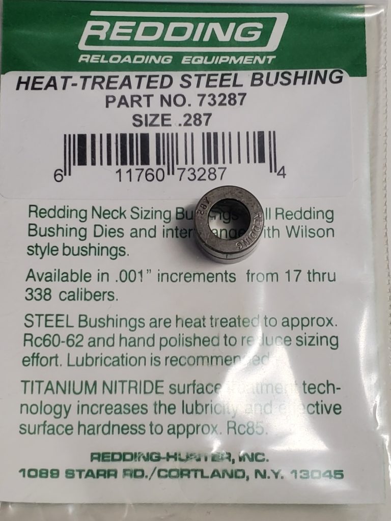 73287 Redding Heat Treated Steel .287 Neck Size Bushing