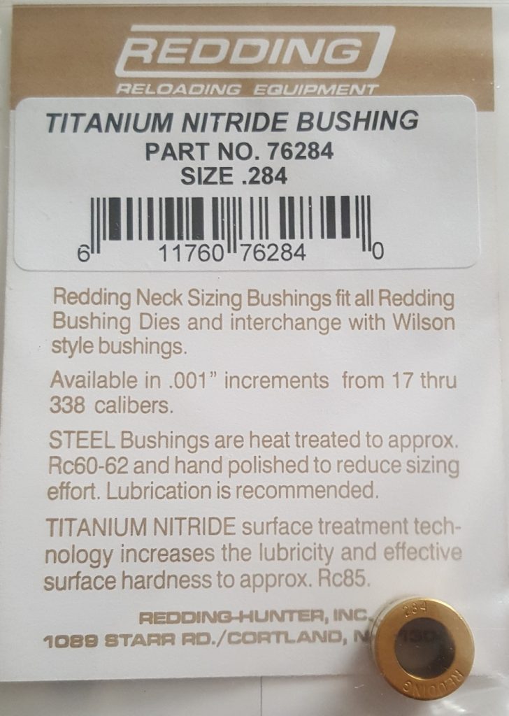 76284 Redding Titanium Nitride Neck Size Bushing – Accurate Arms & Ammo ...