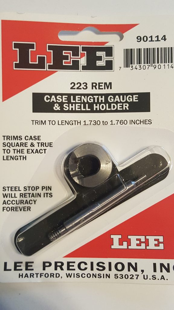 90114 Lee Case Length Gage & Shellholder 223 Remington 5.56x45mm ...